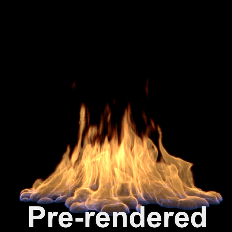 3d model of animation sequence render flame