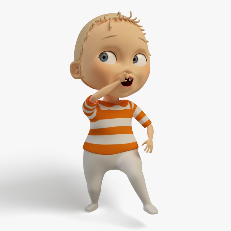 cartoon character baby 3d max