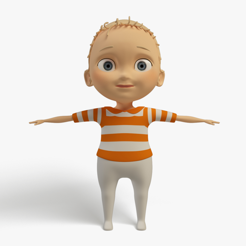 cartoon character baby 3d max