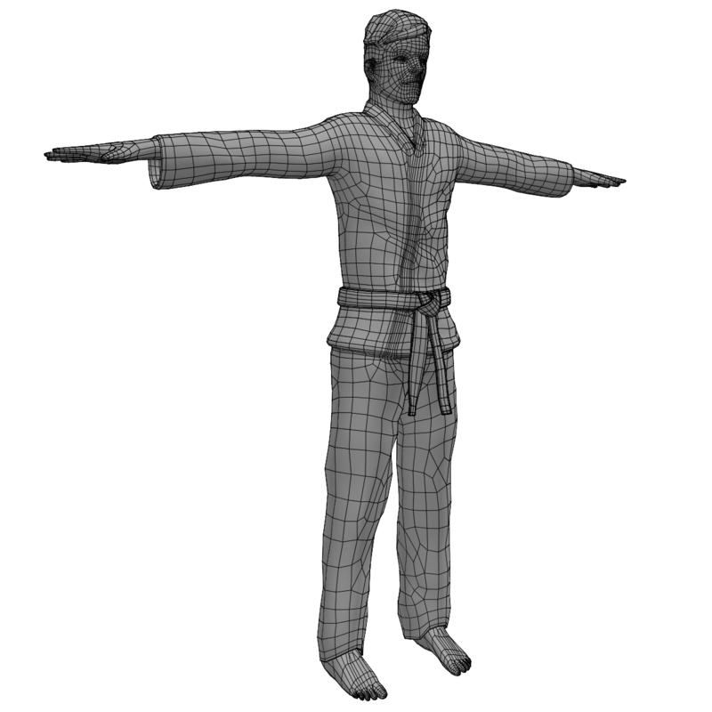 karate male 3d model
