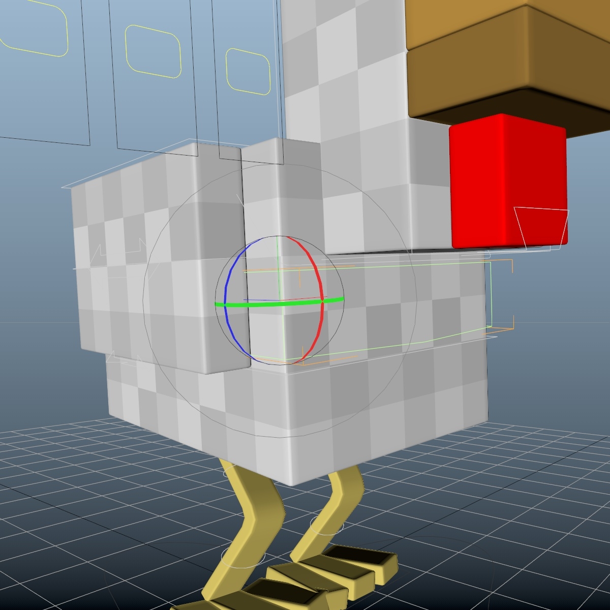 3d c4d chicken raptor rig