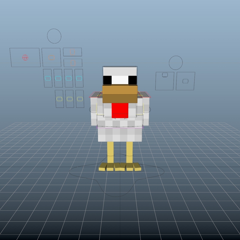 3d c4d chicken raptor rig