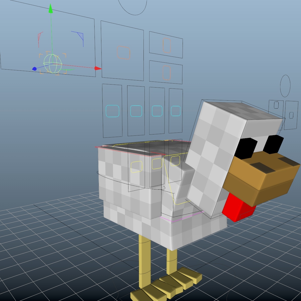 3d c4d chicken raptor rig
