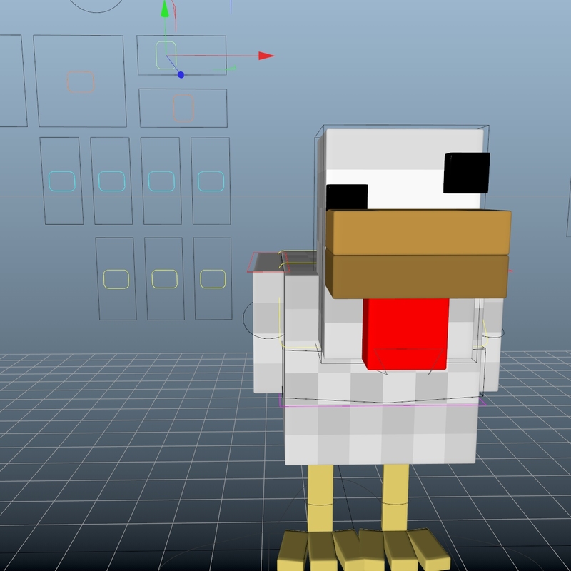 3d c4d chicken raptor rig