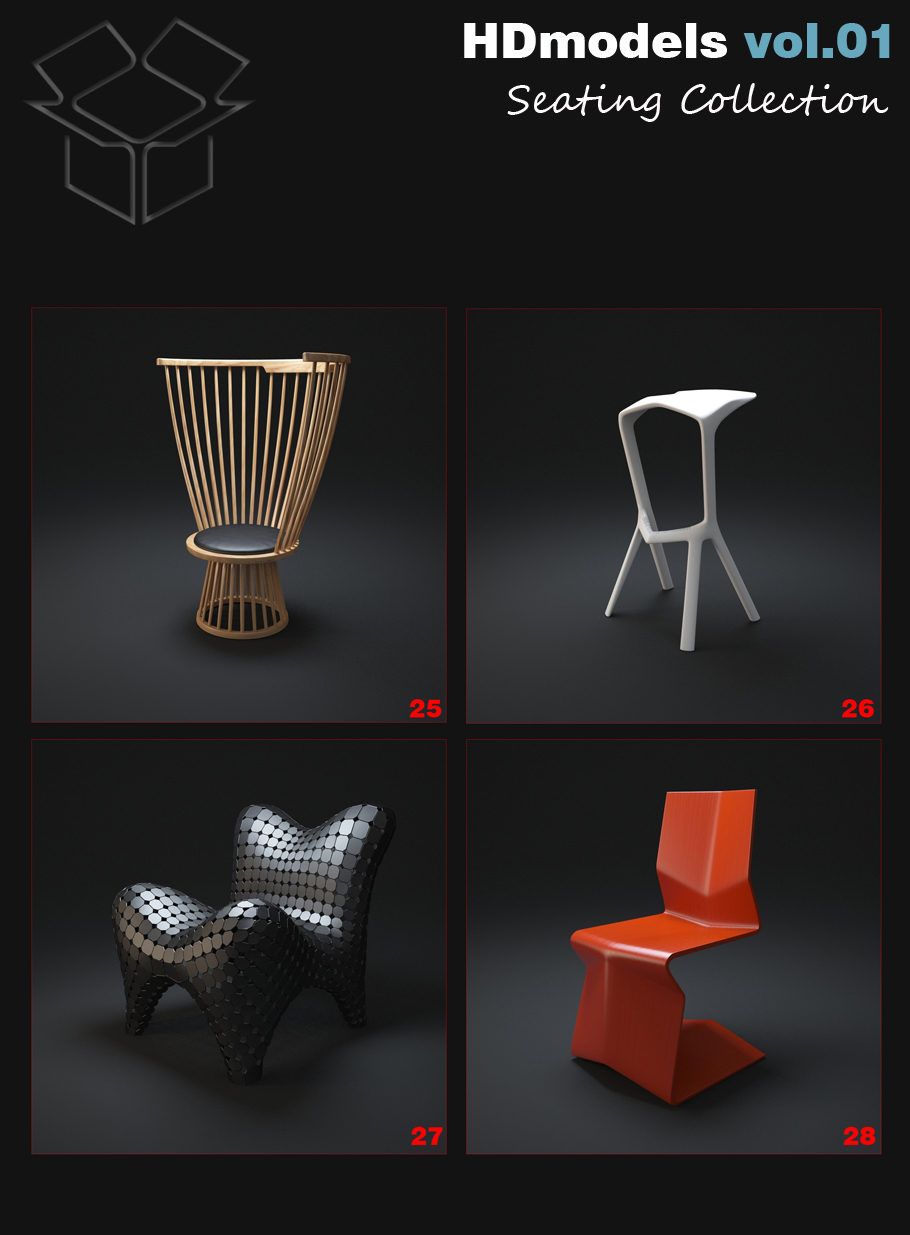 3d model of chairs