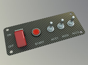 3d vintage toggle switch model