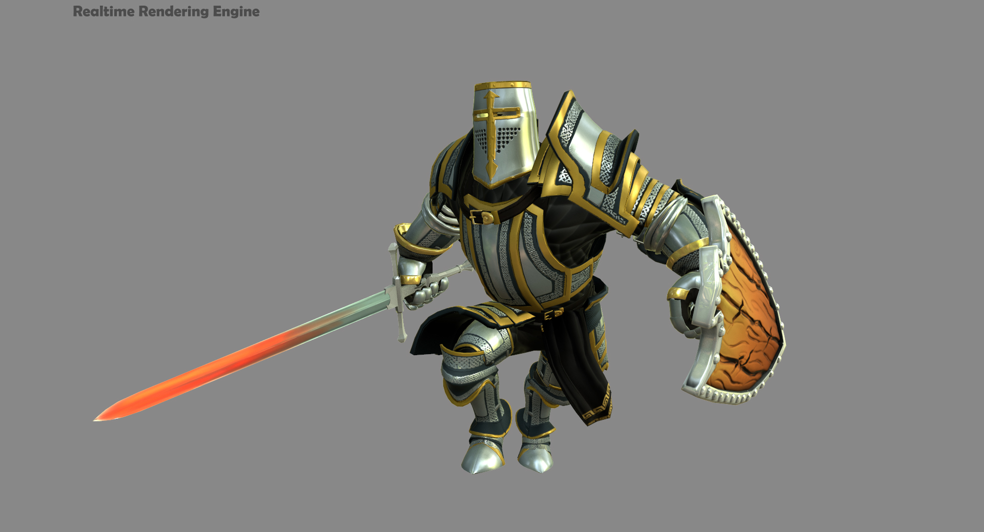 3d model rigged knight series