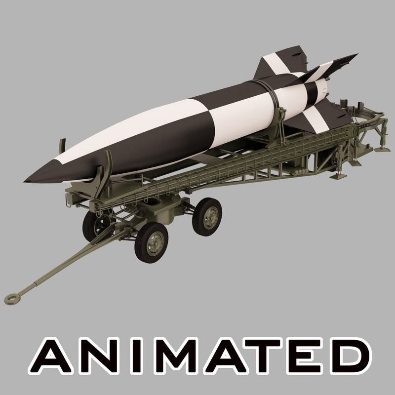ballistic missile v-2 launcher 3d 3ds