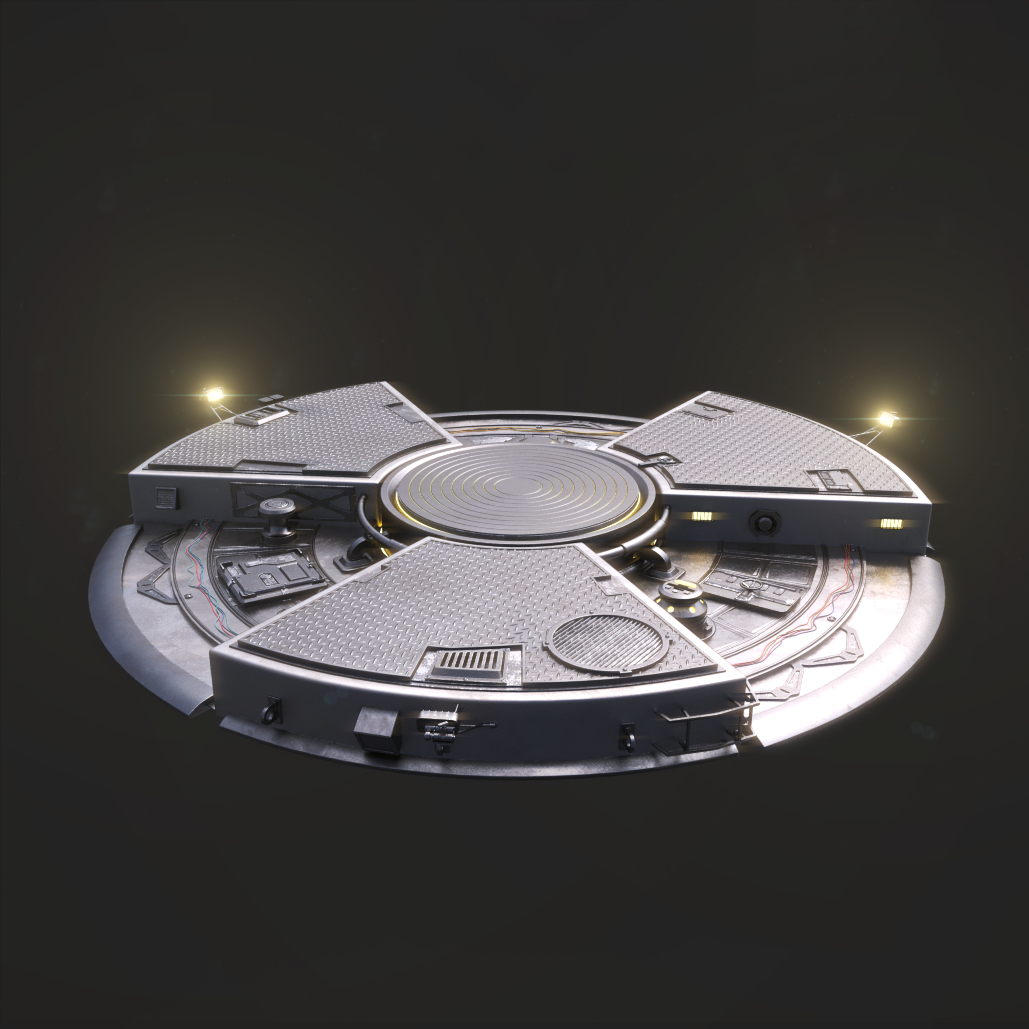 sci fi turntable 3d model