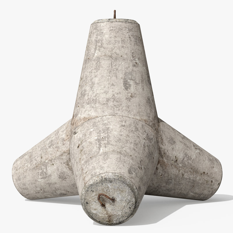 3d concrete tetrapod set 4 model