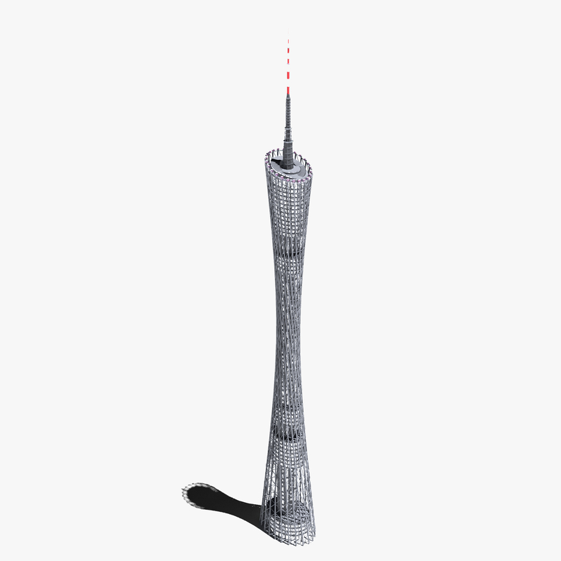 3d canton tower guangzhou structure model