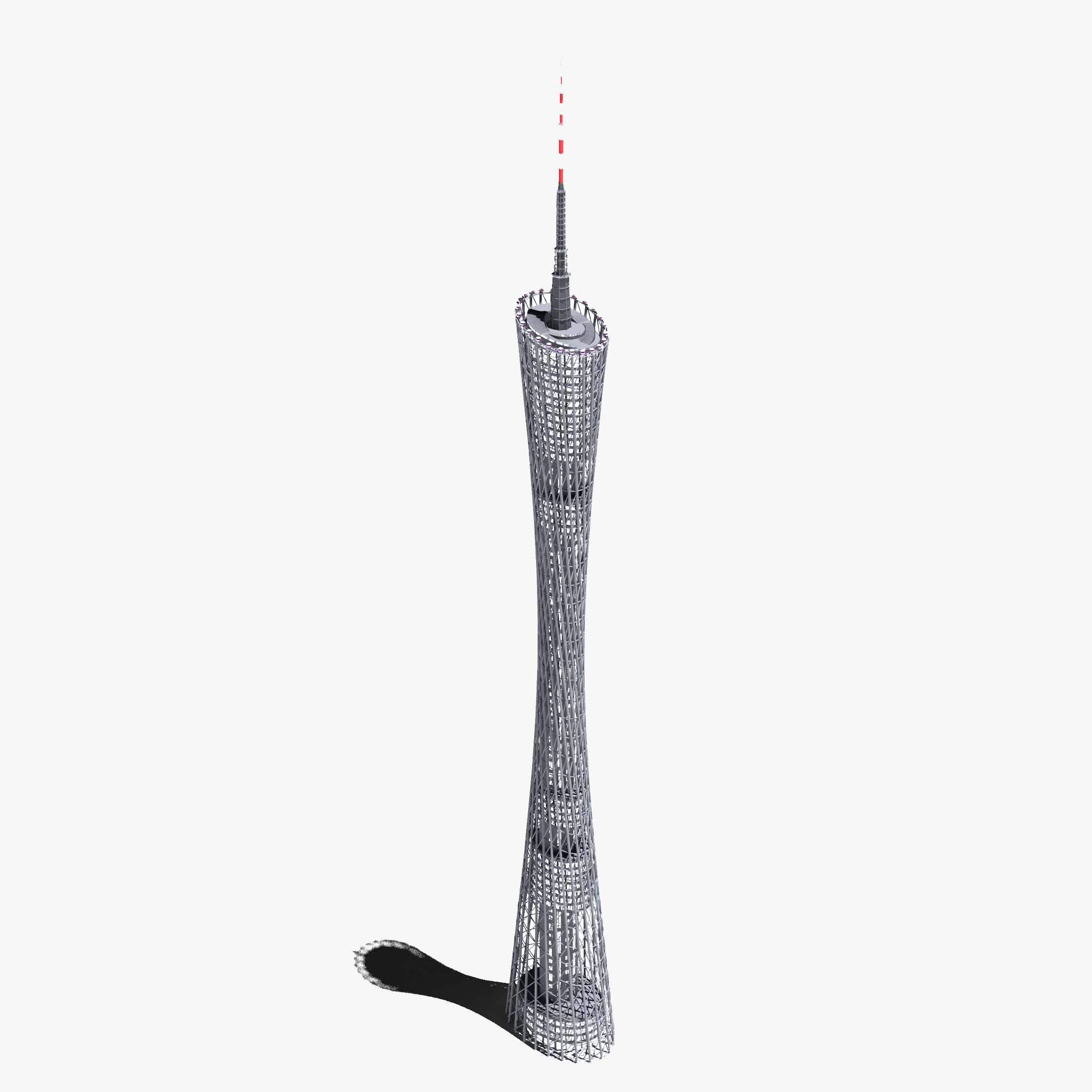 3d canton tower guangzhou structure model
