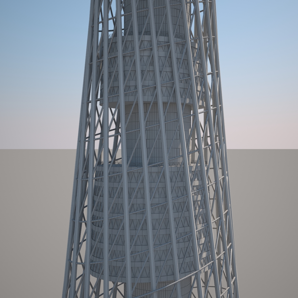 3d canton tower guangzhou structure model