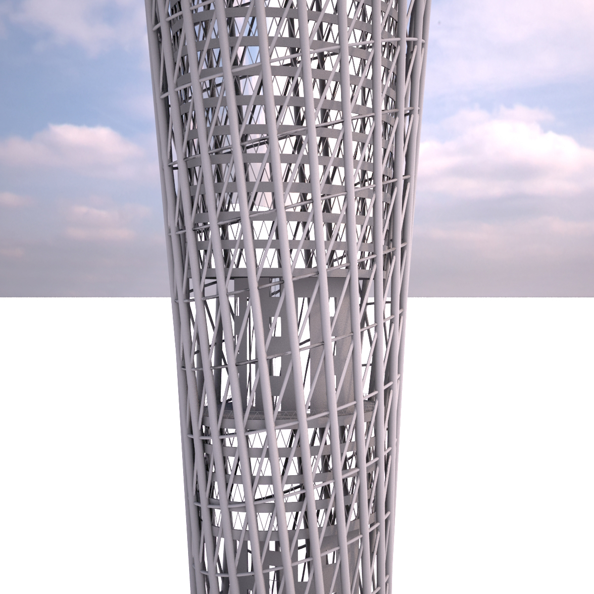 3d canton tower guangzhou structure model