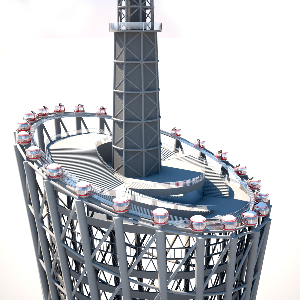 3d canton tower guangzhou structure model