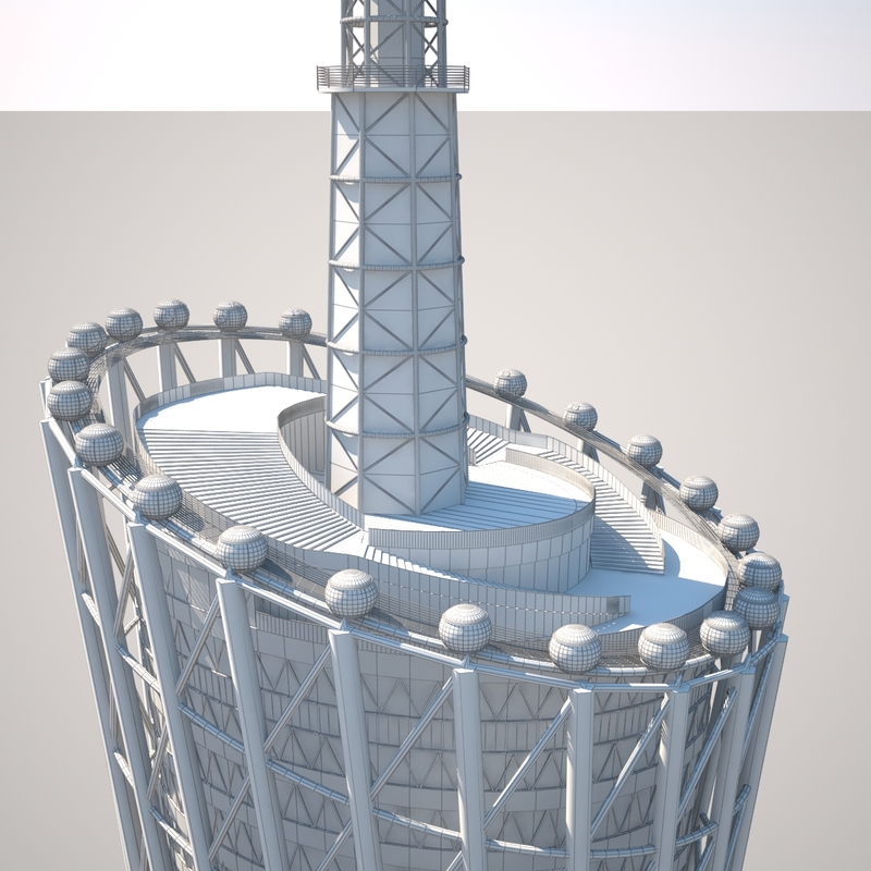 3d canton tower guangzhou structure model