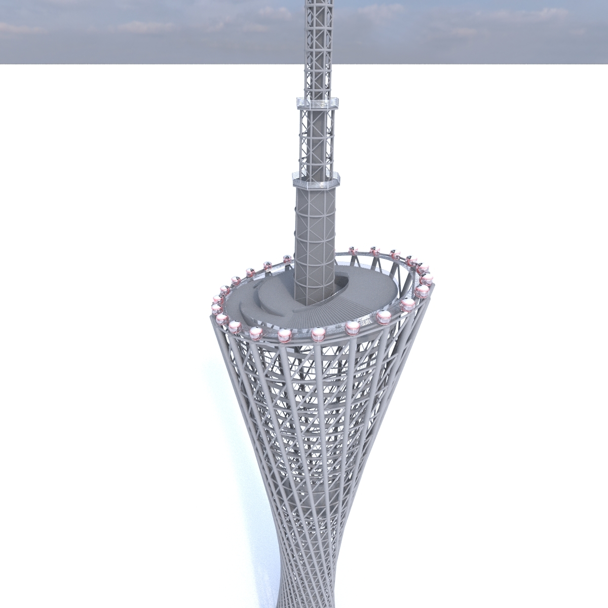 3d canton tower guangzhou structure model