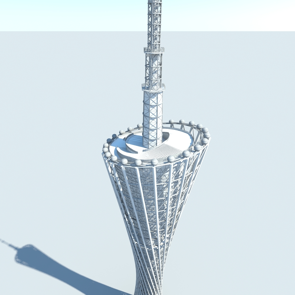 3d canton tower guangzhou structure model
