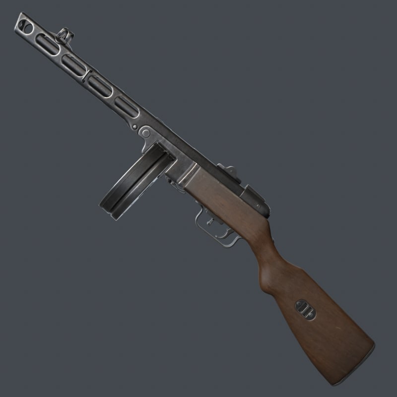 ppsh-41 weapon ready 3d max