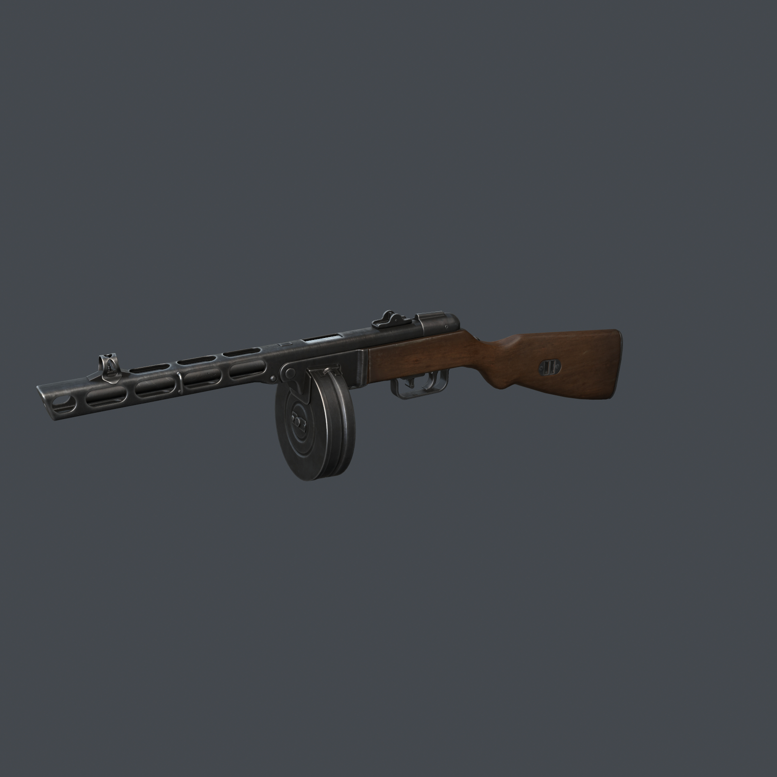 ppsh-41 weapon ready 3d max