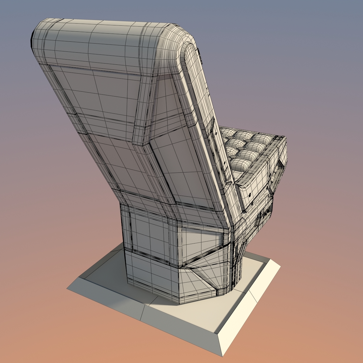 futuristic sci-fi spaceship chair max