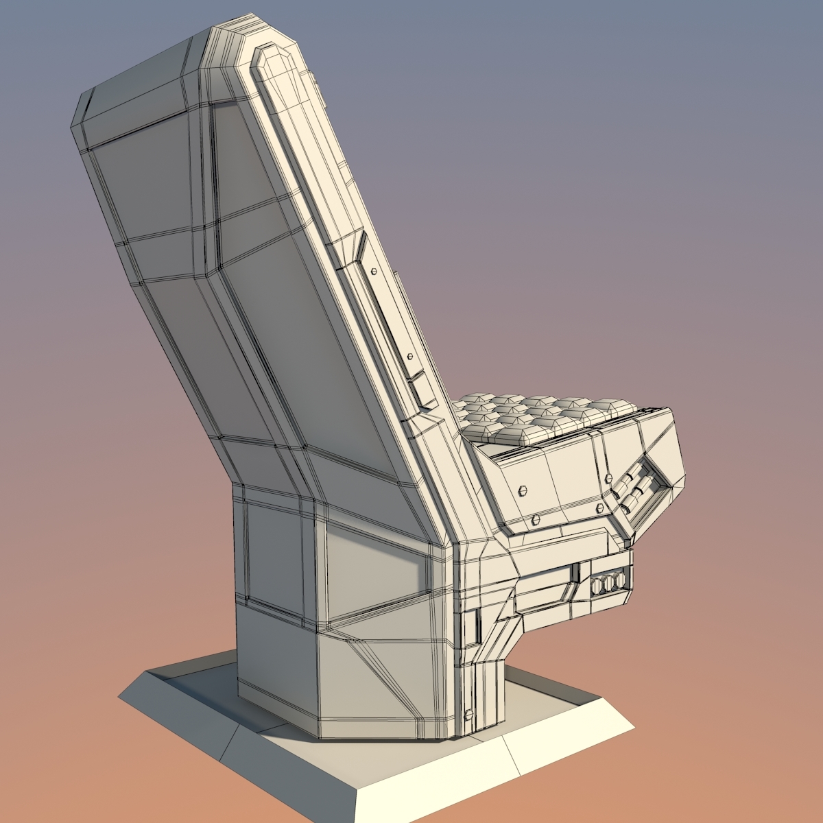 futuristic sci-fi spaceship chair max