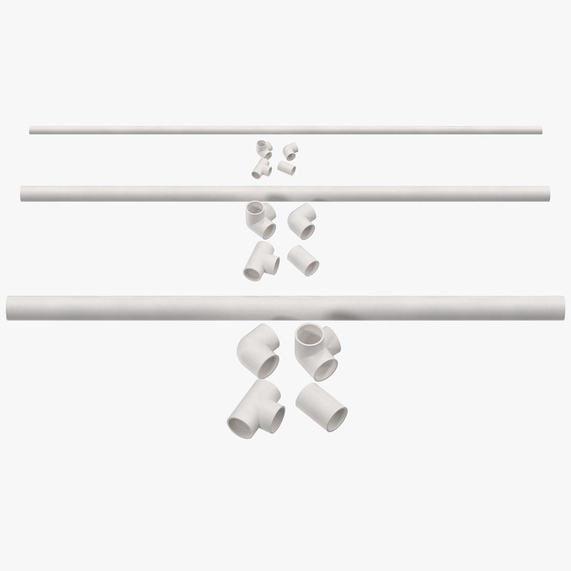 pvc pipes fittings set 3d c4d
