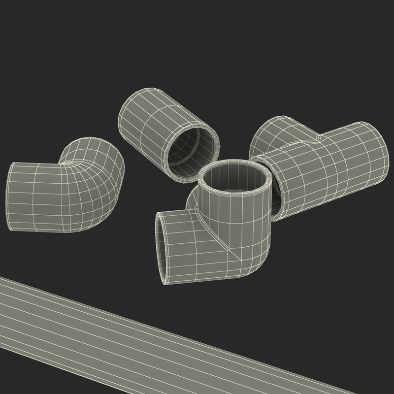 pvc pipes fitting 2 3d model