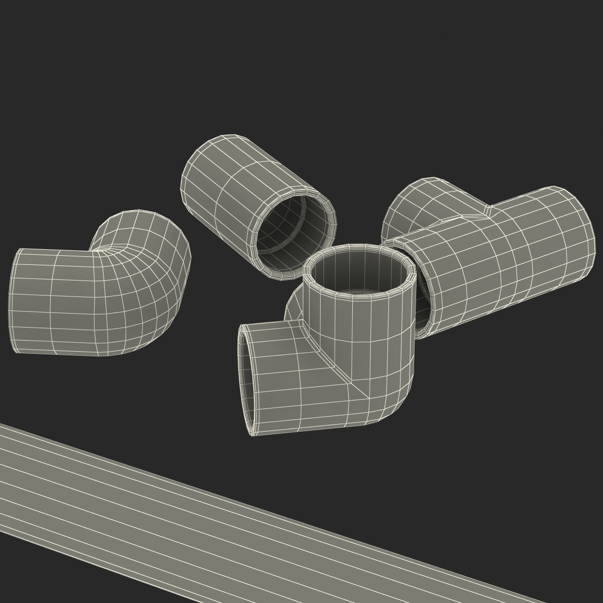 pvc pipes fitting 2 3d model