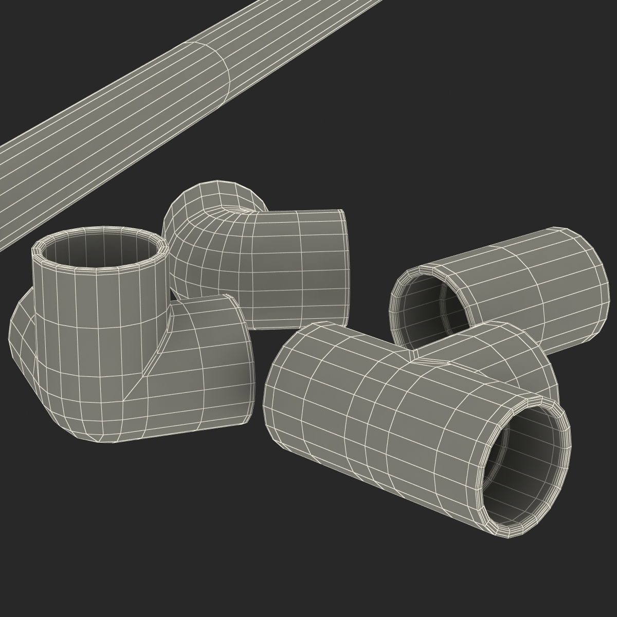 pvc pipes fitting 2 3d model