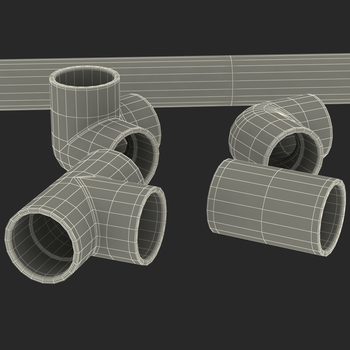 pvc pipes fitting 2 3d model