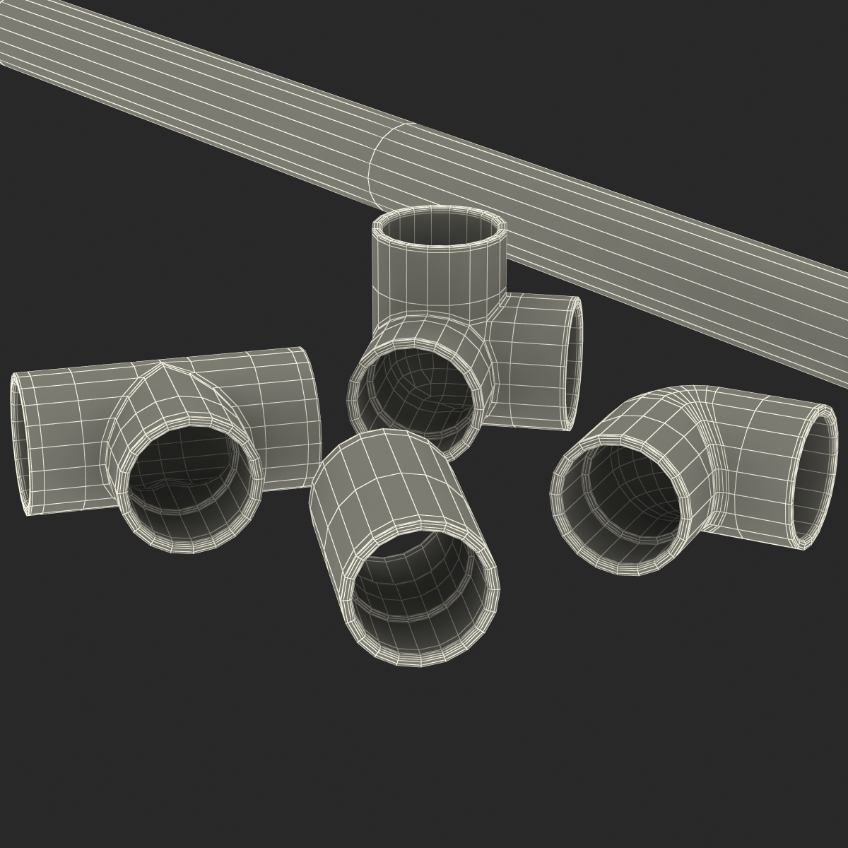 pvc pipes fitting 2 3d model