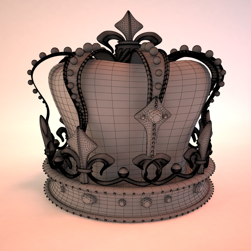 3d king crown model