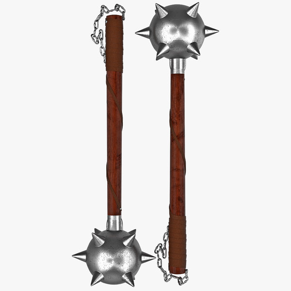 long spiked flail 3d model