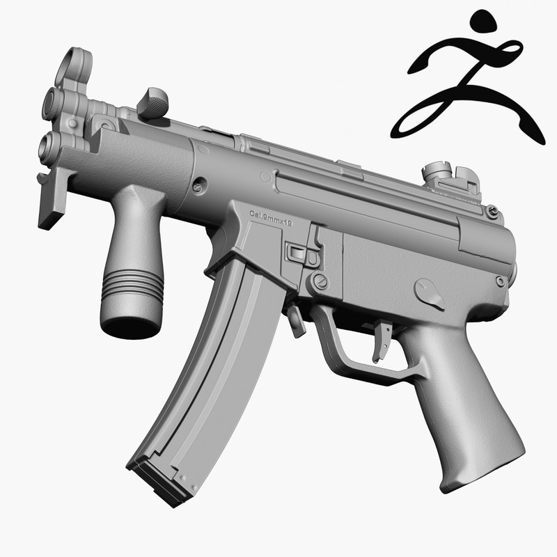 3d model mp5-k zbrush small
