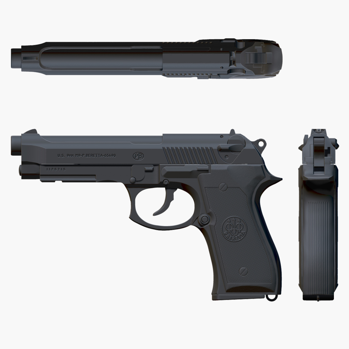 beretta 92fs m9 3d model