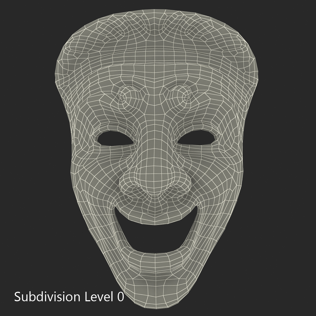 theatre comedy mask 3d max