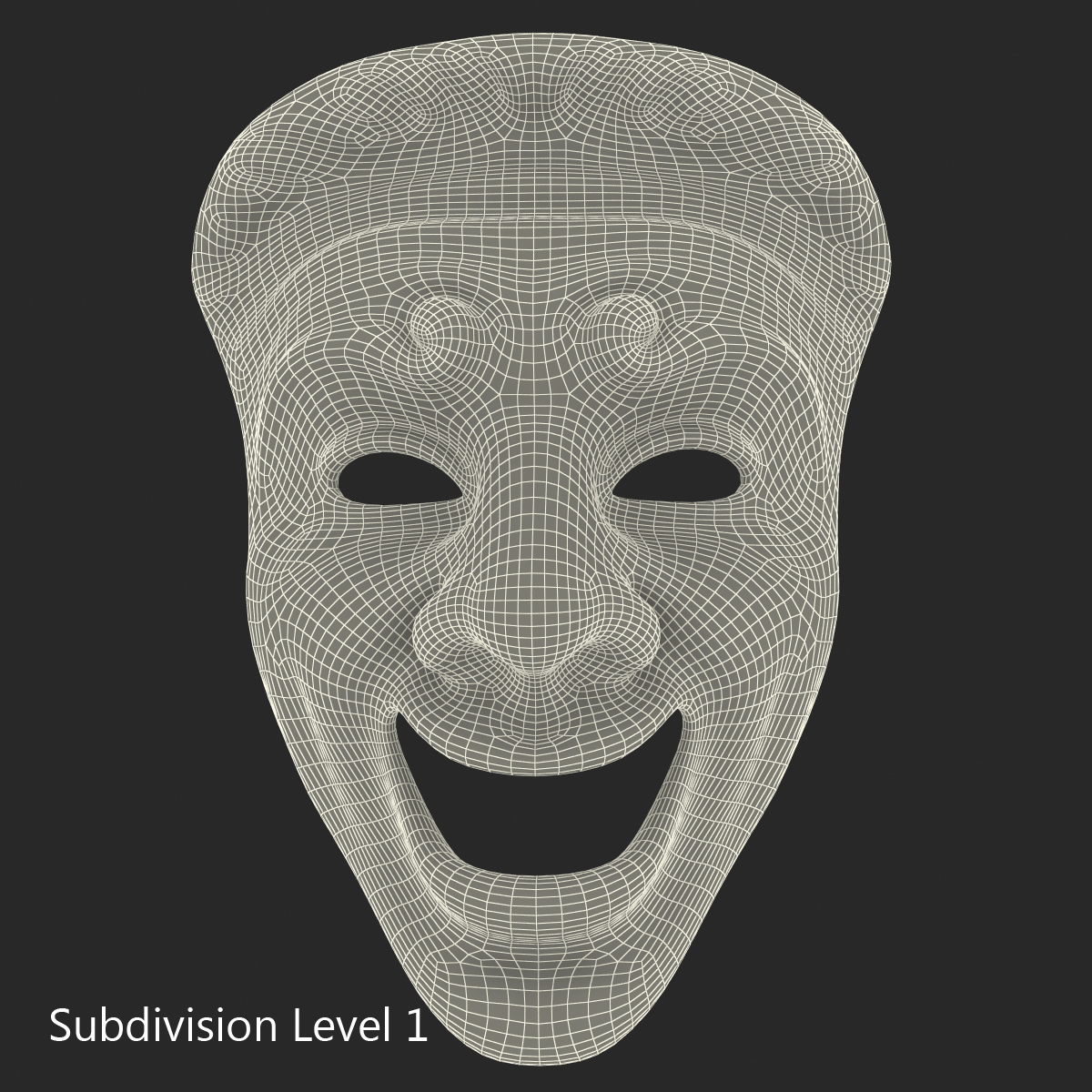 theatre comedy mask 3d max