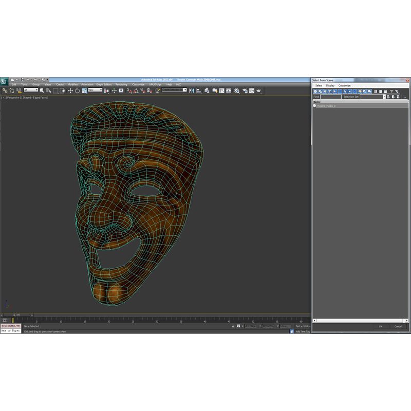 theatre comedy mask 3d max
