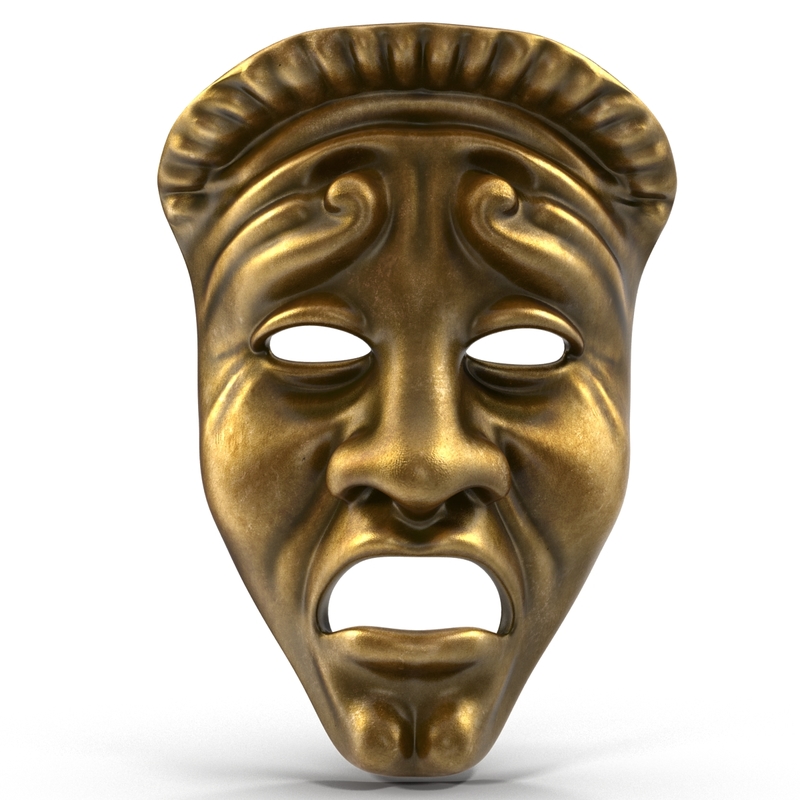 3d theatre tragedy mask model