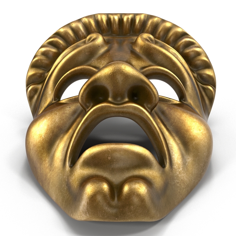 3d theatre tragedy mask model