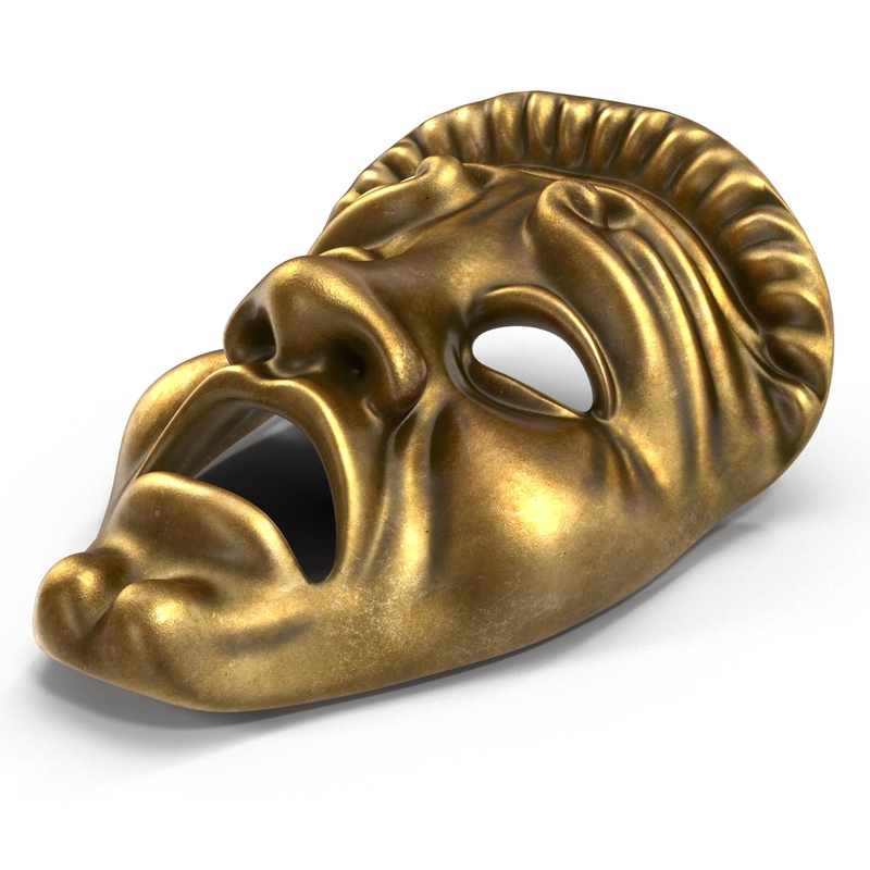 3d theatre tragedy mask model