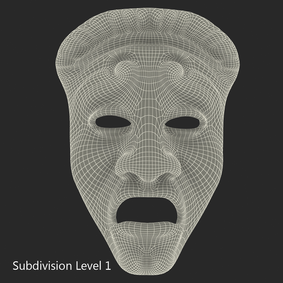 3d theatre tragedy mask model