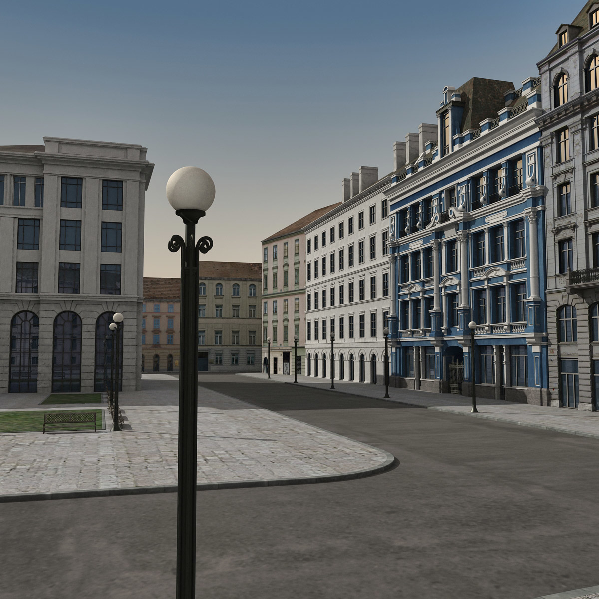 3d town buildings