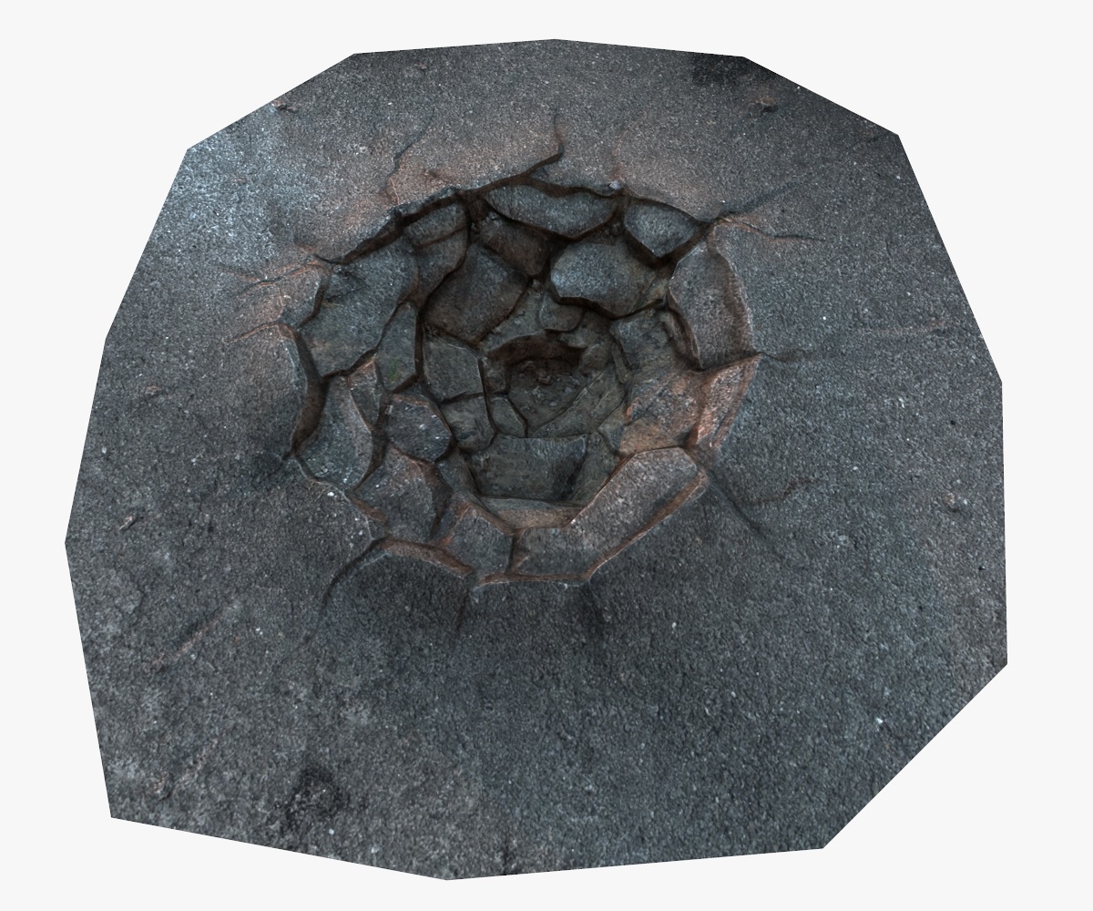 asphalt crater 3d model