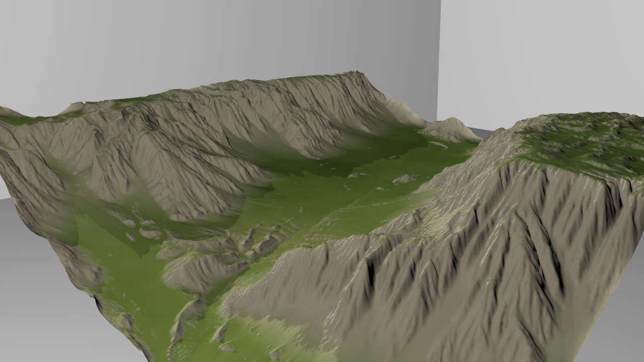3d valley heightmap model