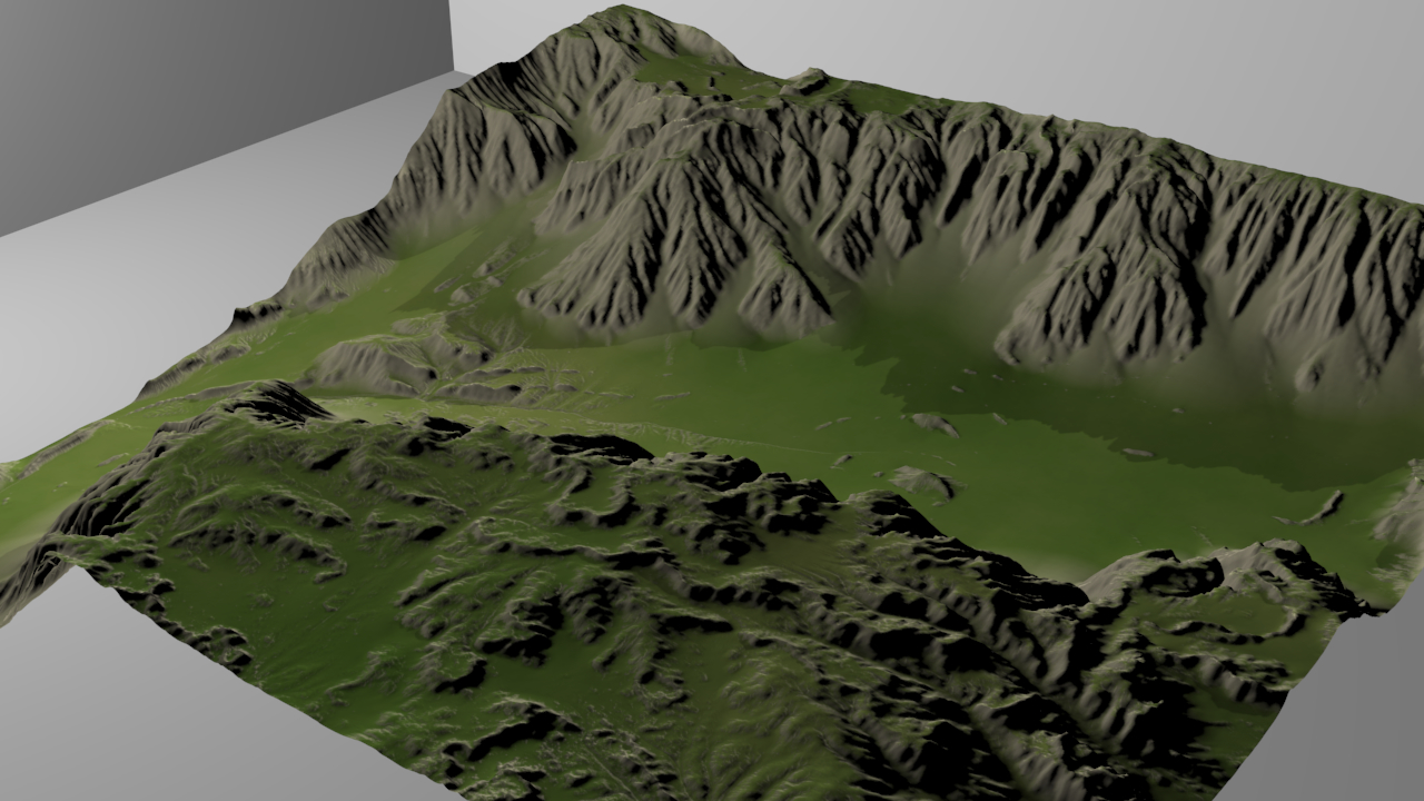 3d valley heightmap model