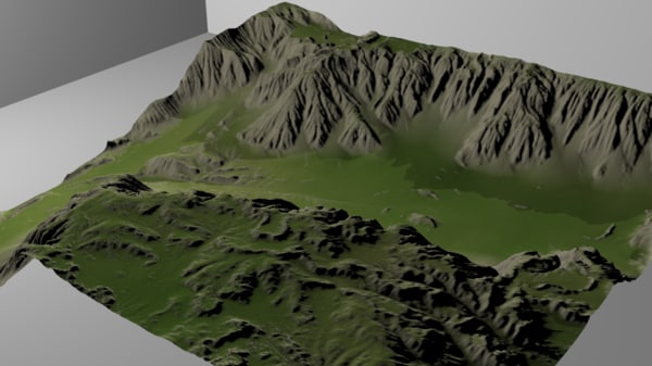 3d valley heightmap model