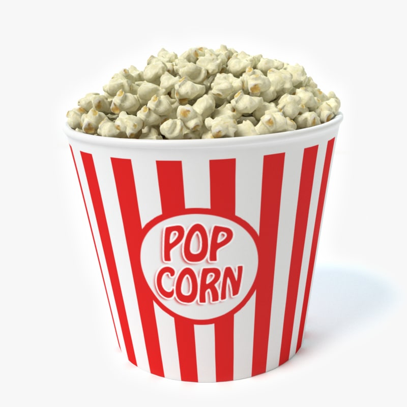 3d model bucket popcorn