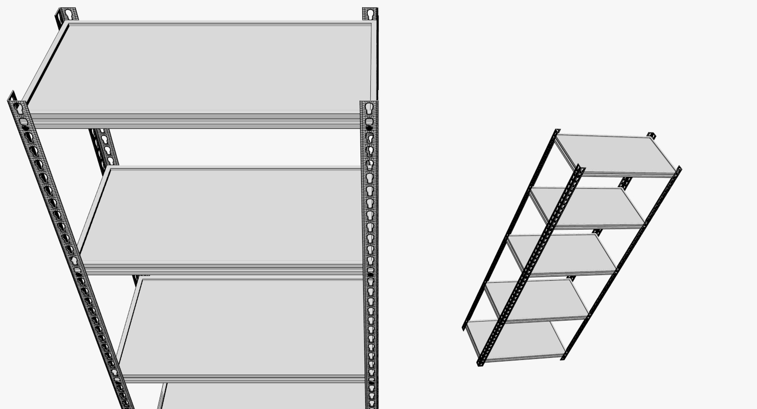 3d model realistic metal rack